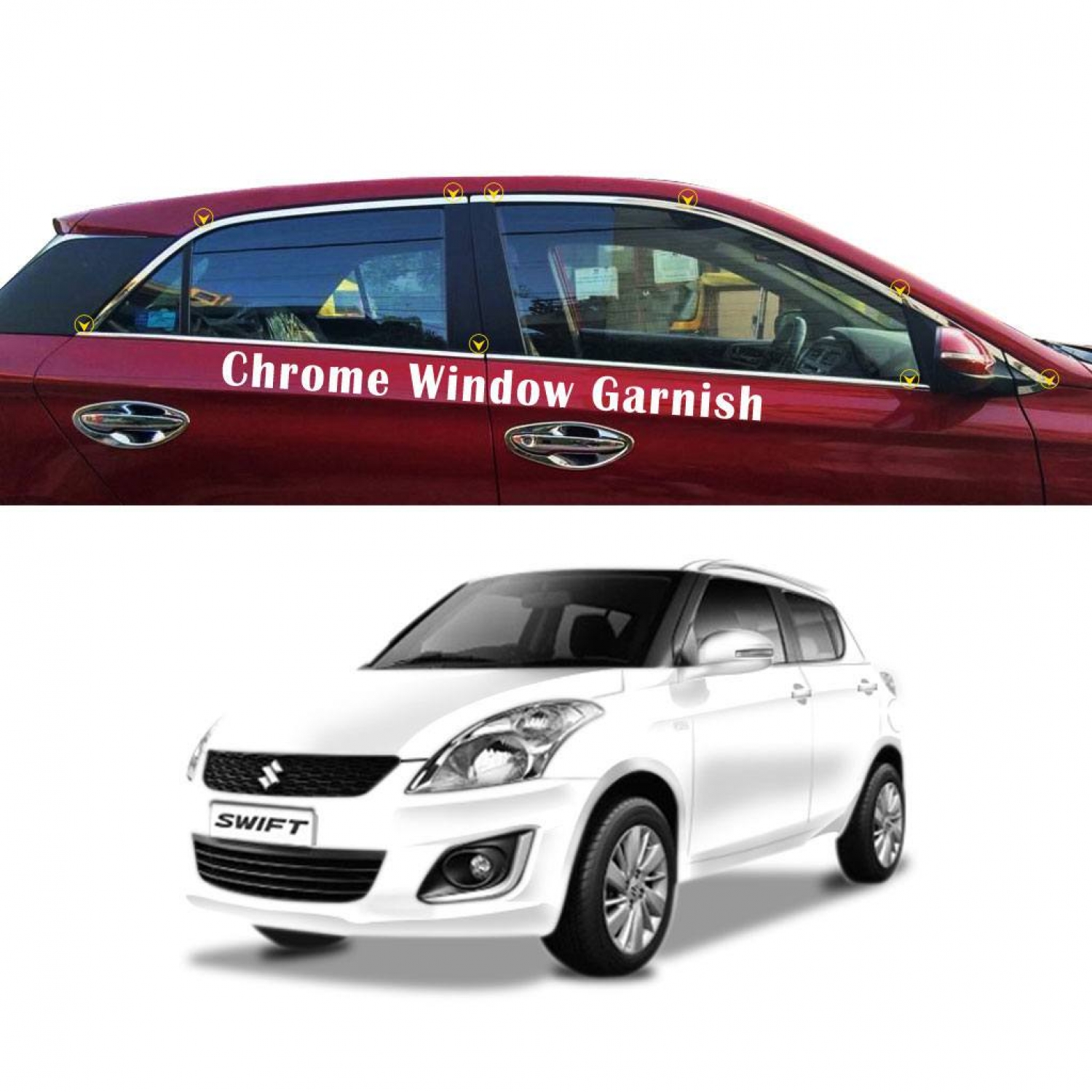 Maruti Suzuki Swift Full Window Chrome Garnish Trims